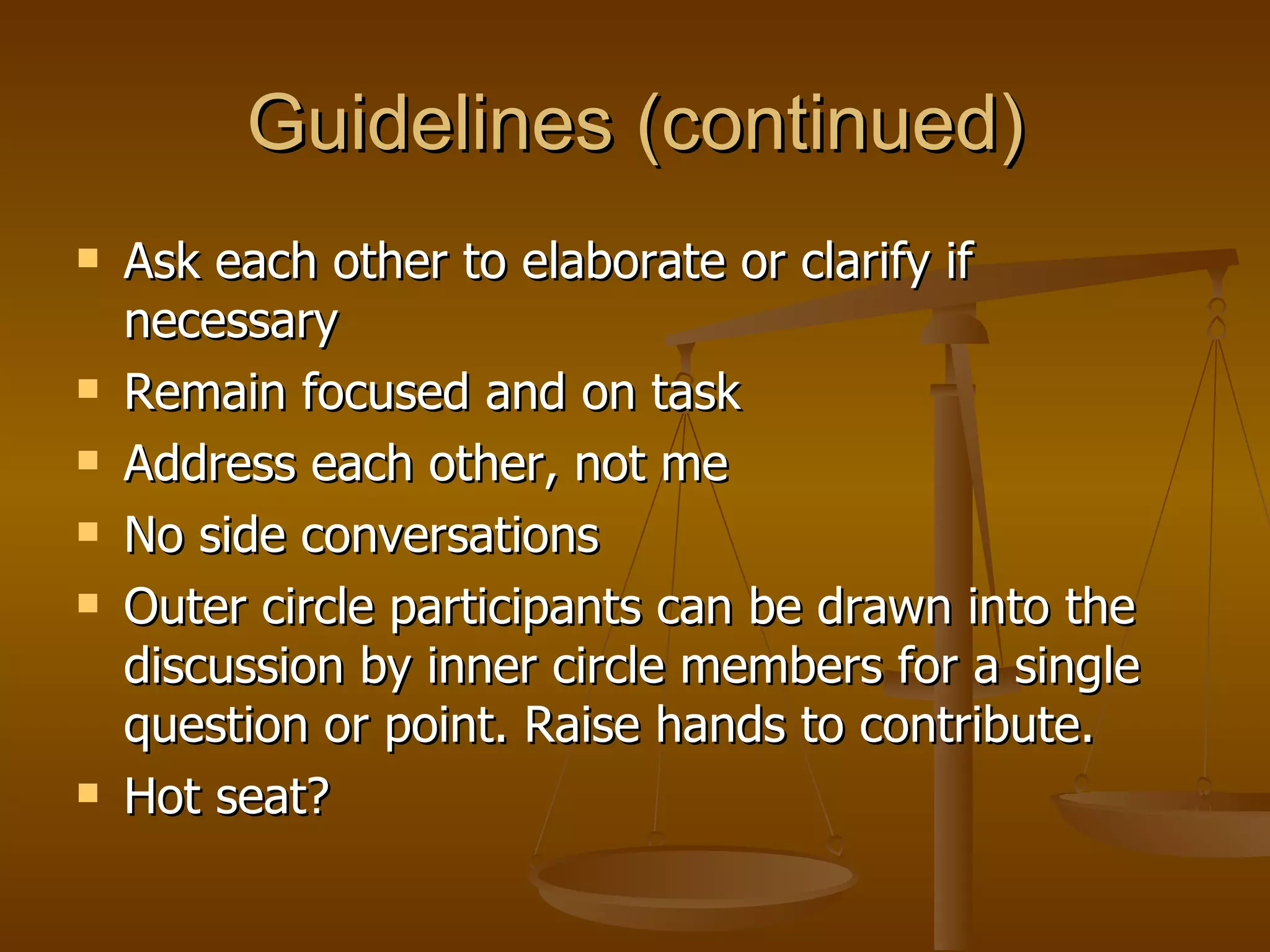 Socratic Seminar Guidelines | PPT