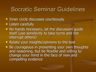 Socratic Seminar Guidelines | PPT | Education