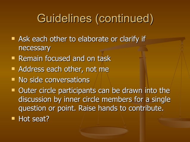 Socratic Seminar Guidelines | PPT | Education