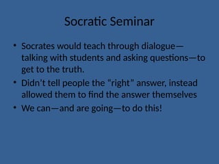 Powerpoint Presentation about Socratic method | PPTX