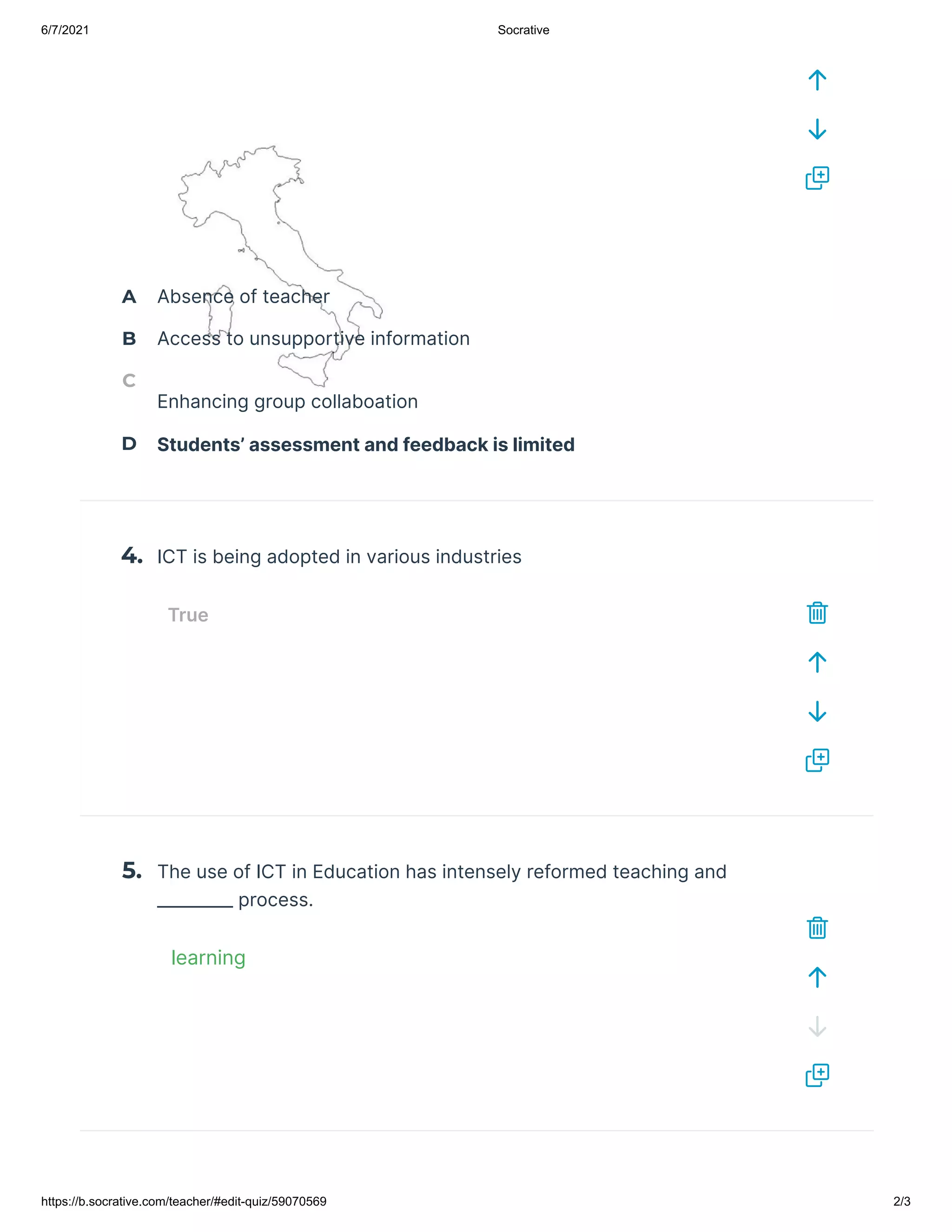 Quiz on Concept of ICT in Education | PDF
