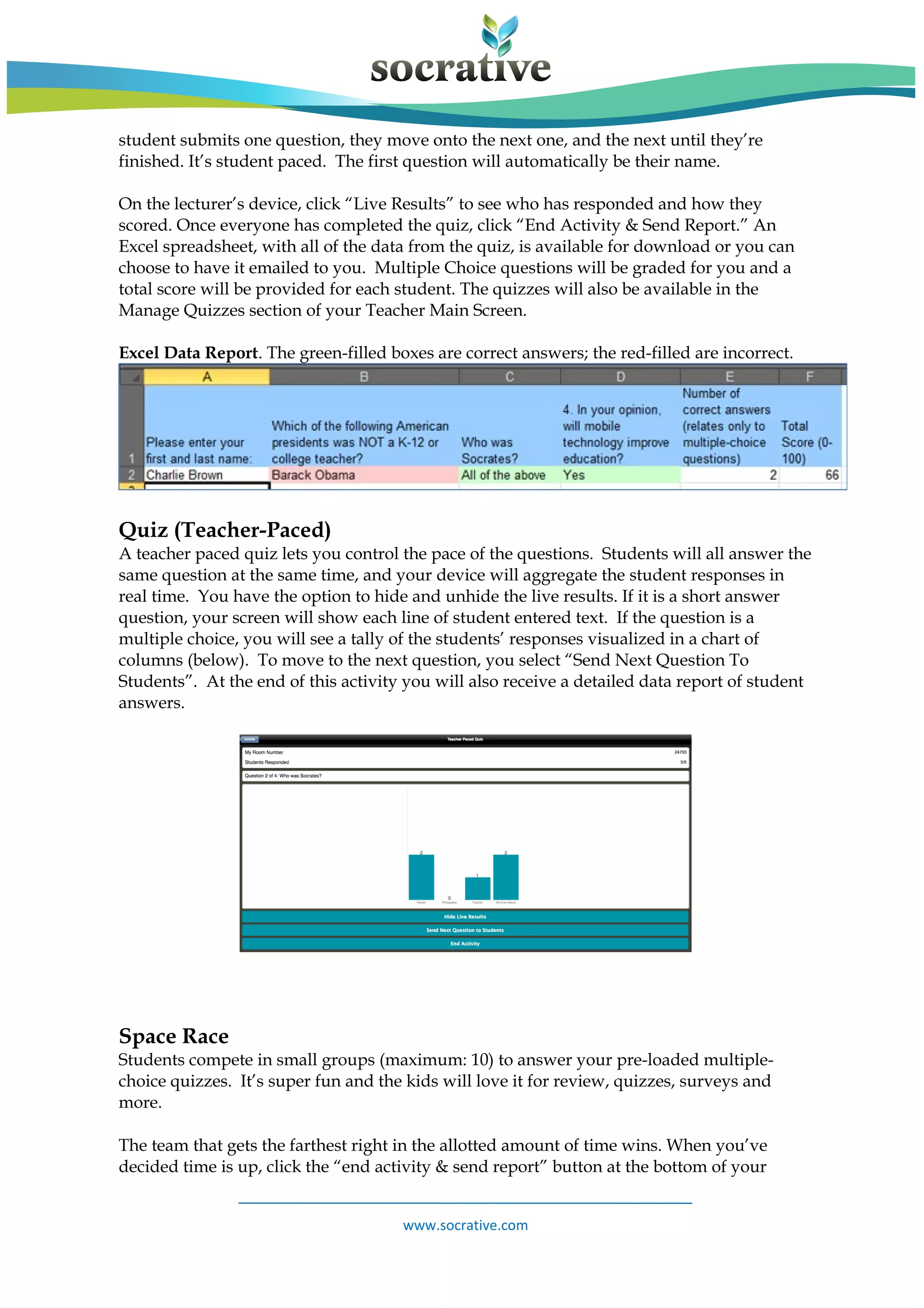 Socrative users-guide-v5 | PDF
