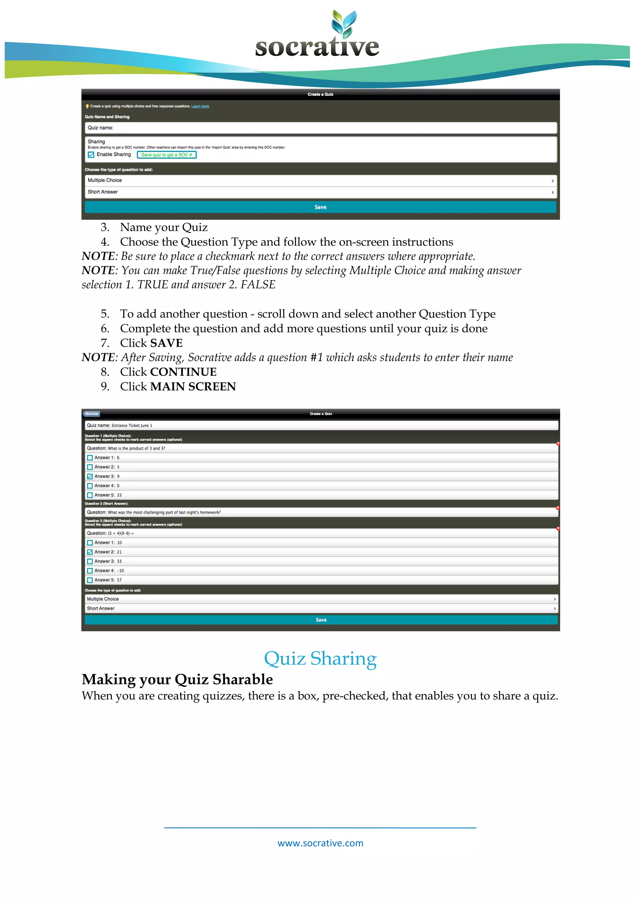 Socrative users-guide-v5 | PDF