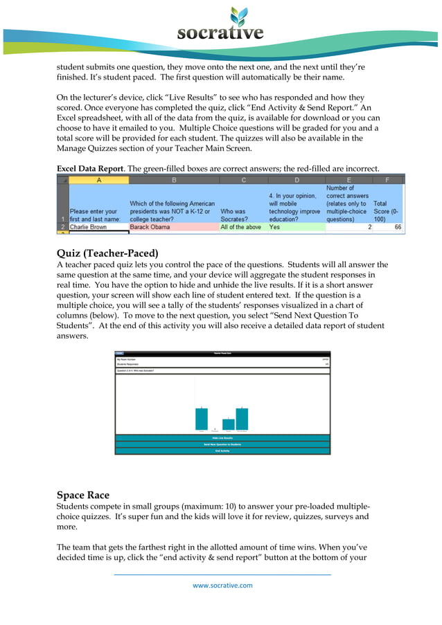Socrative users-guide-v5 | PDF