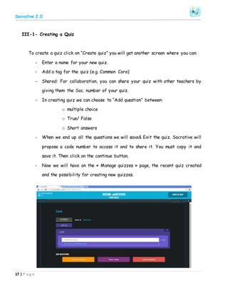 Socrative tutorial | DOCX