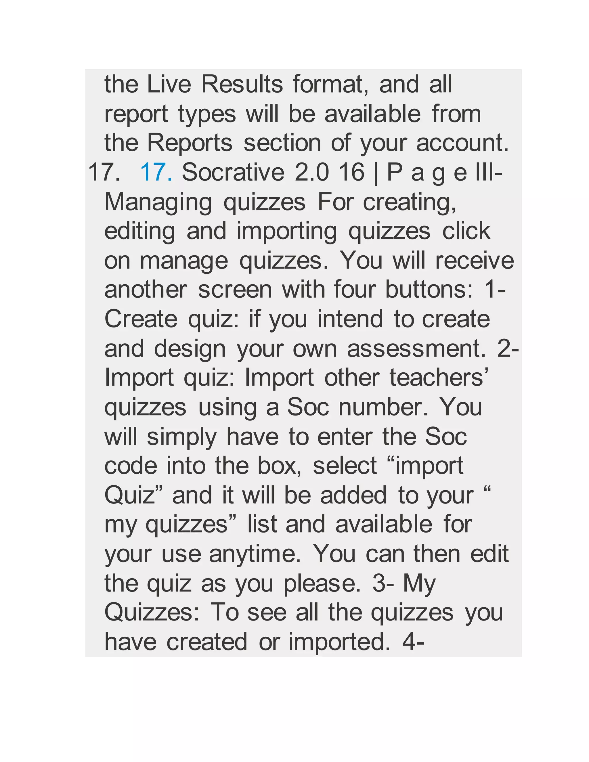 Socrative tutorial new | PDF