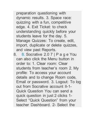 Socrative tutorial new | PDF