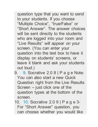 Socrative tutorial new | PDF