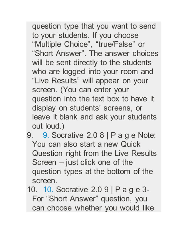 Socrative tutorial new | PDF