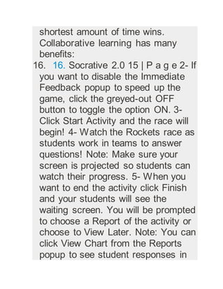 Socrative tutorial new | PDF