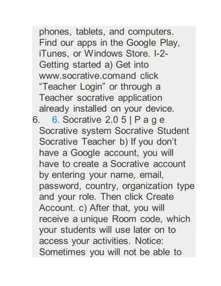 Socrative tutorial new | PDF