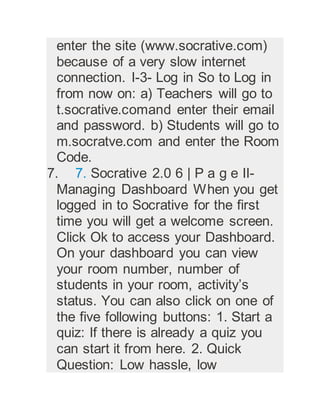 Socrative tutorial new | PDF
