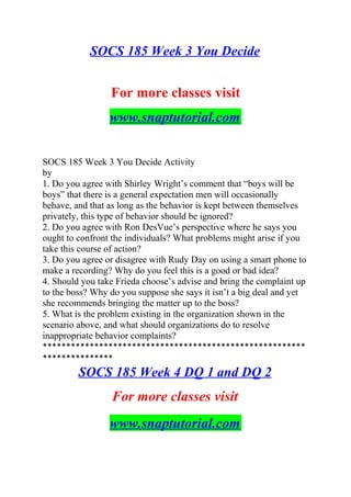 Socs 185 Education Organization / snaptutorial.com