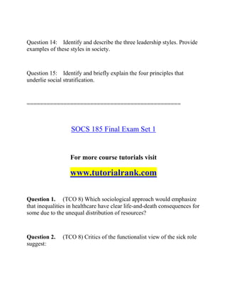 Socs 185 Effective Communication - tutorialrank.com