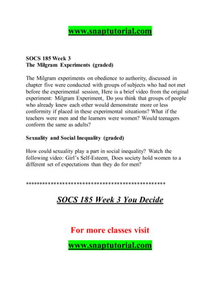 Socs 185 Education Redefined - snaptutorial.com