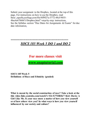 Socs 185 Education Redefined - snaptutorial.com