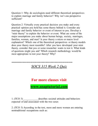 Socs 315 Education Redefined - snaptutorial.com | Marriage and Civil Unions | Family and ...
