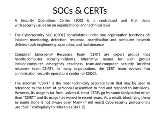 Fundamentals of SOCs and CERTS for decision makers | PPTX