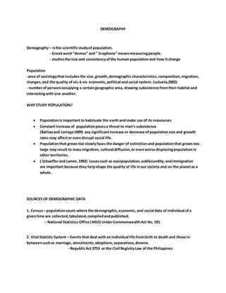 Demography | PDF