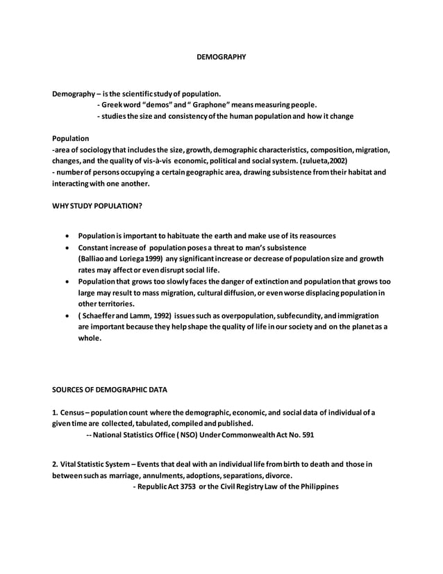 Demography | PDF