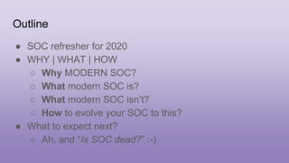 SOCstock 2020 Groovy SOC Tunes aka Modern SOC Trends | PPTX