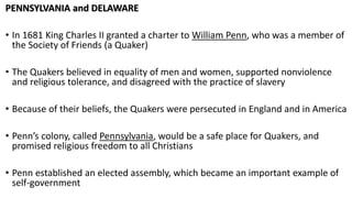 Soc studies #10 the middle colonies | PPTX | Crime & Harmful Acts to ...