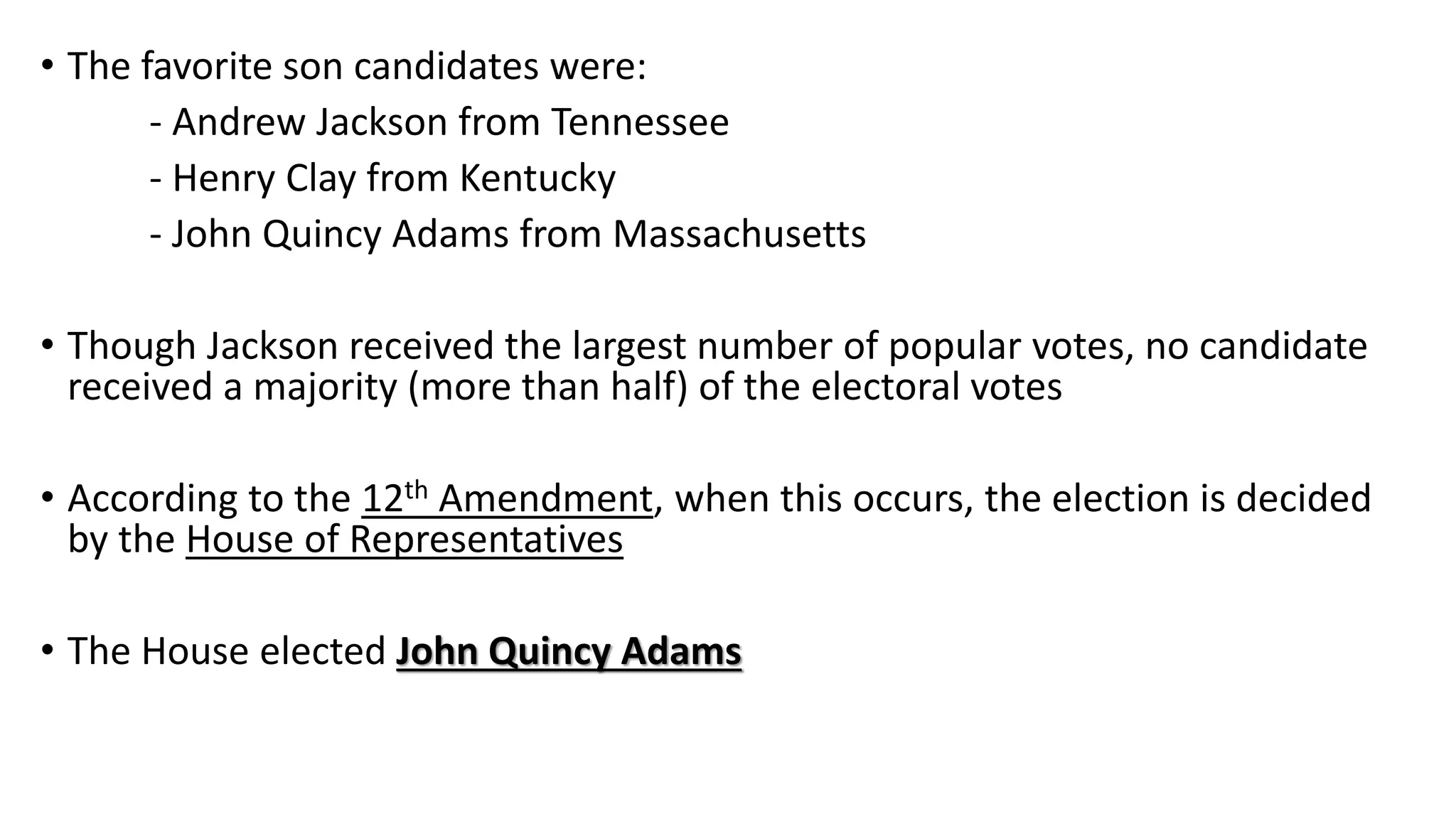 Soc studies #25 john quincy adams | PPTX | Elections | Politics