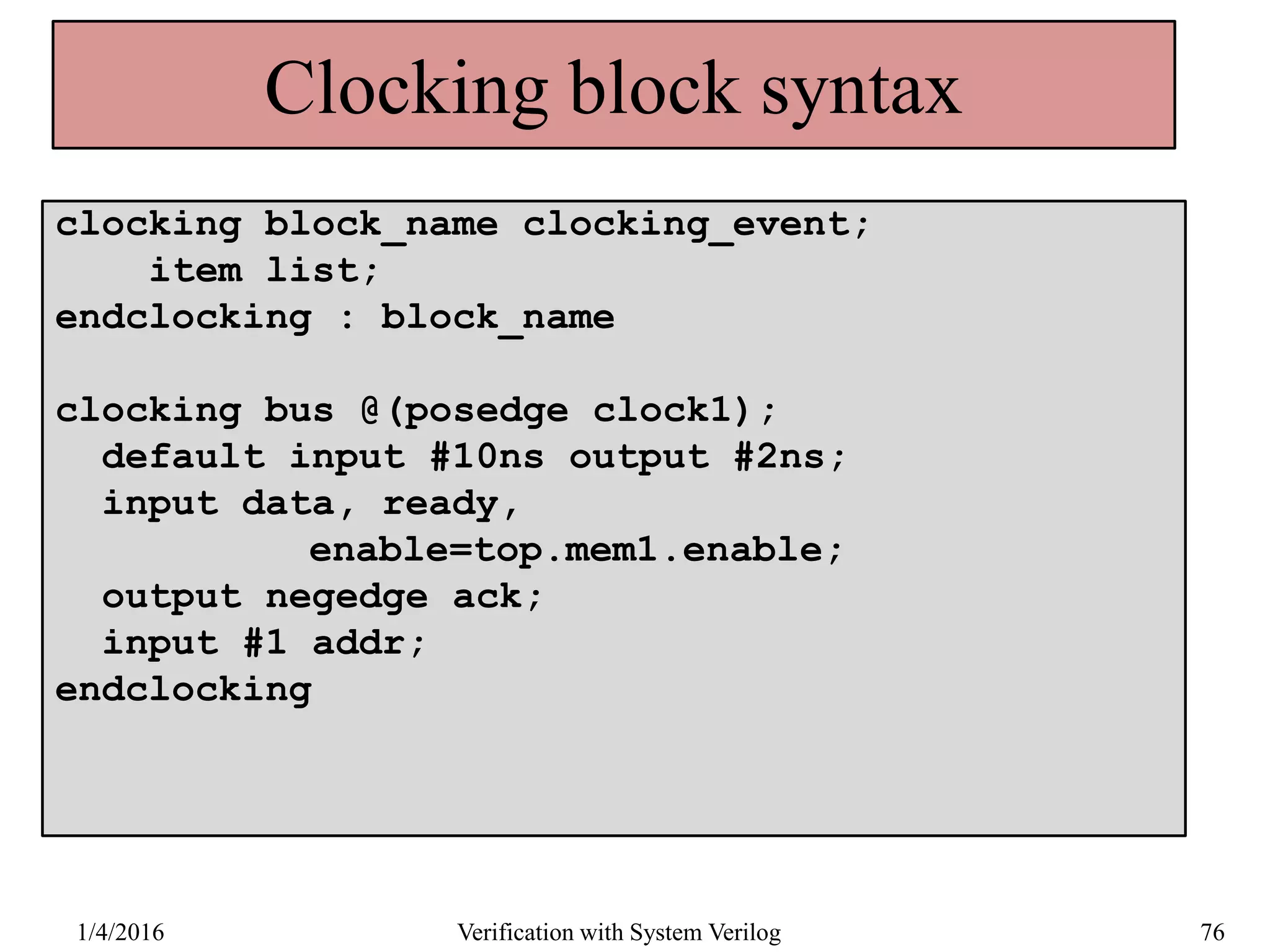 SOC Verification using SystemVerilog | PPTX