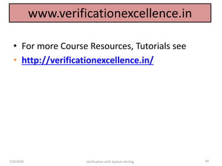 SOC Verification using SystemVerilog | PPTX