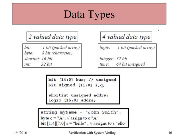 SOC Verification using SystemVerilog