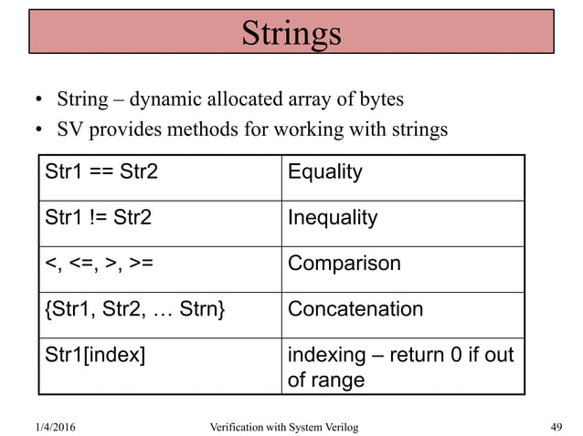 SOC Verification using SystemVerilog