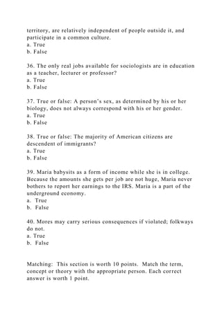 Socy 100Spring 2016Final Answer sheet ________________________.docx