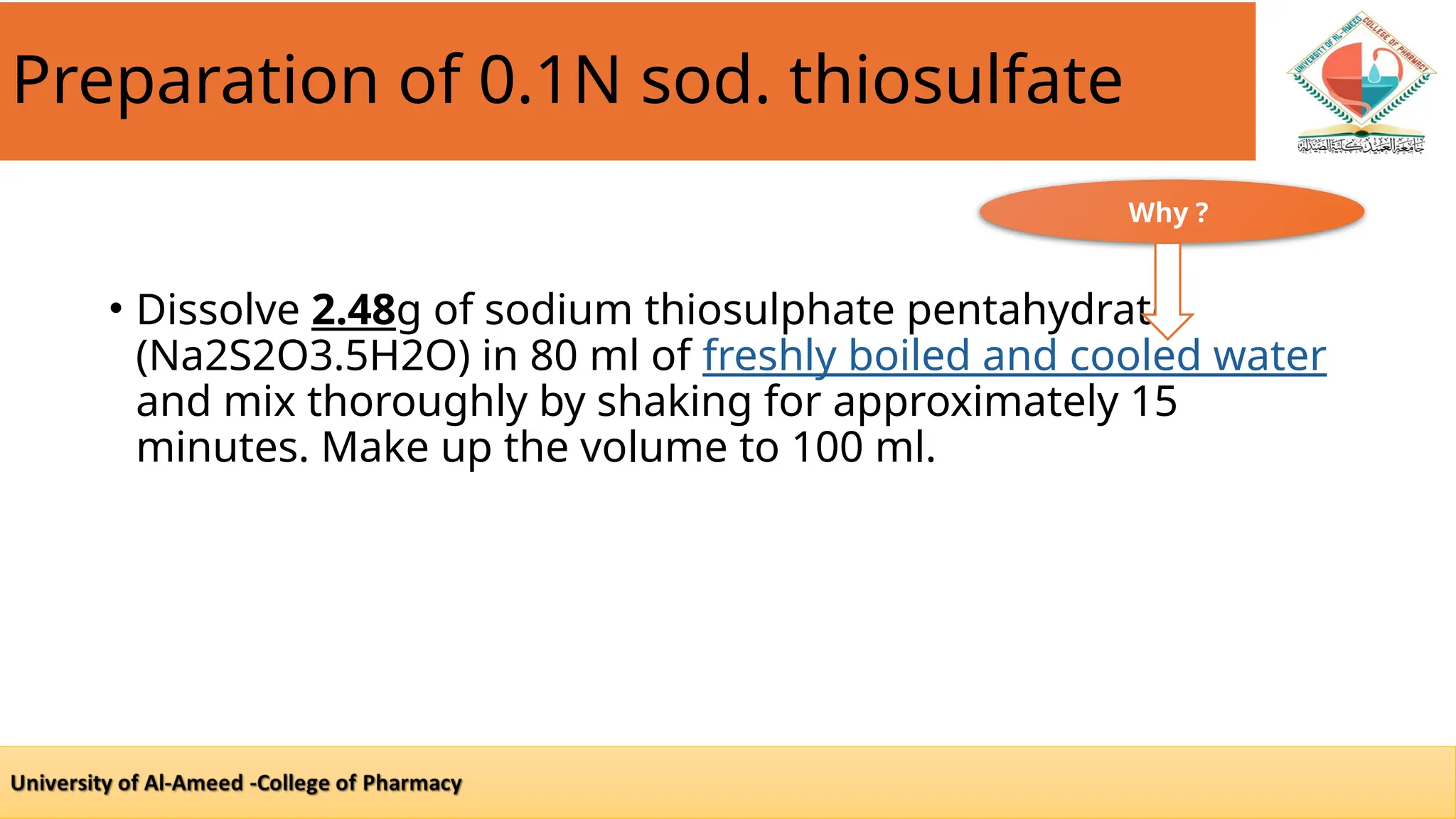 preparation and standardization of sodium thiosulfate.pptx