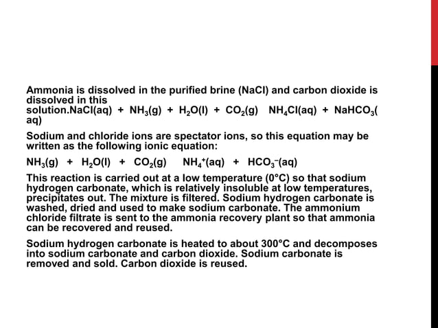 Soda ash manufacturing and process flow diagram | PPTX | Chemistry ...