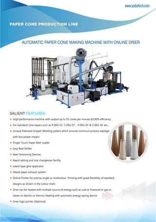 Fully Automatic Paper Cone Making Machine with Online Drier | PDF