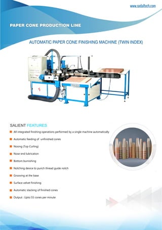 Fully Automatic Paper Cone Making Machine with Online Drier | PDF