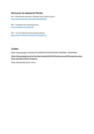 Światowy Dzień Osób z Zespołem Downa | PPTX