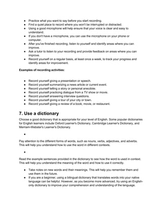 15 ways in details to quickly improve your English-speaking | PDF