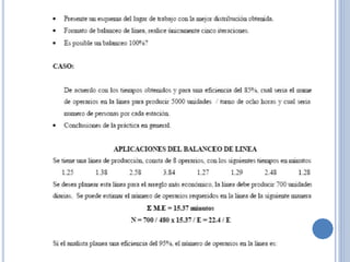 balanceo de linea para los procesos de Producción | PPTX
