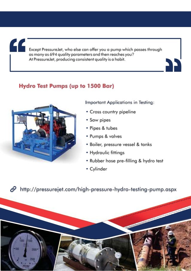 PressureJet - Manufacturer Of High Pressure Hydro Test Pump, Hydro ...