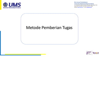 Metode pemberian tugas | PPTX