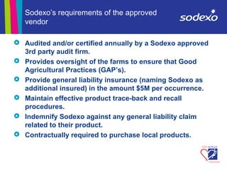 Food Safety & Liability Insurance Requirements for Sodexo | PPT