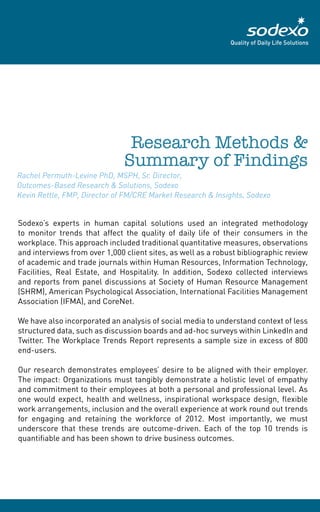 Sodexo's Workplace Trends Report 2012 | PDF