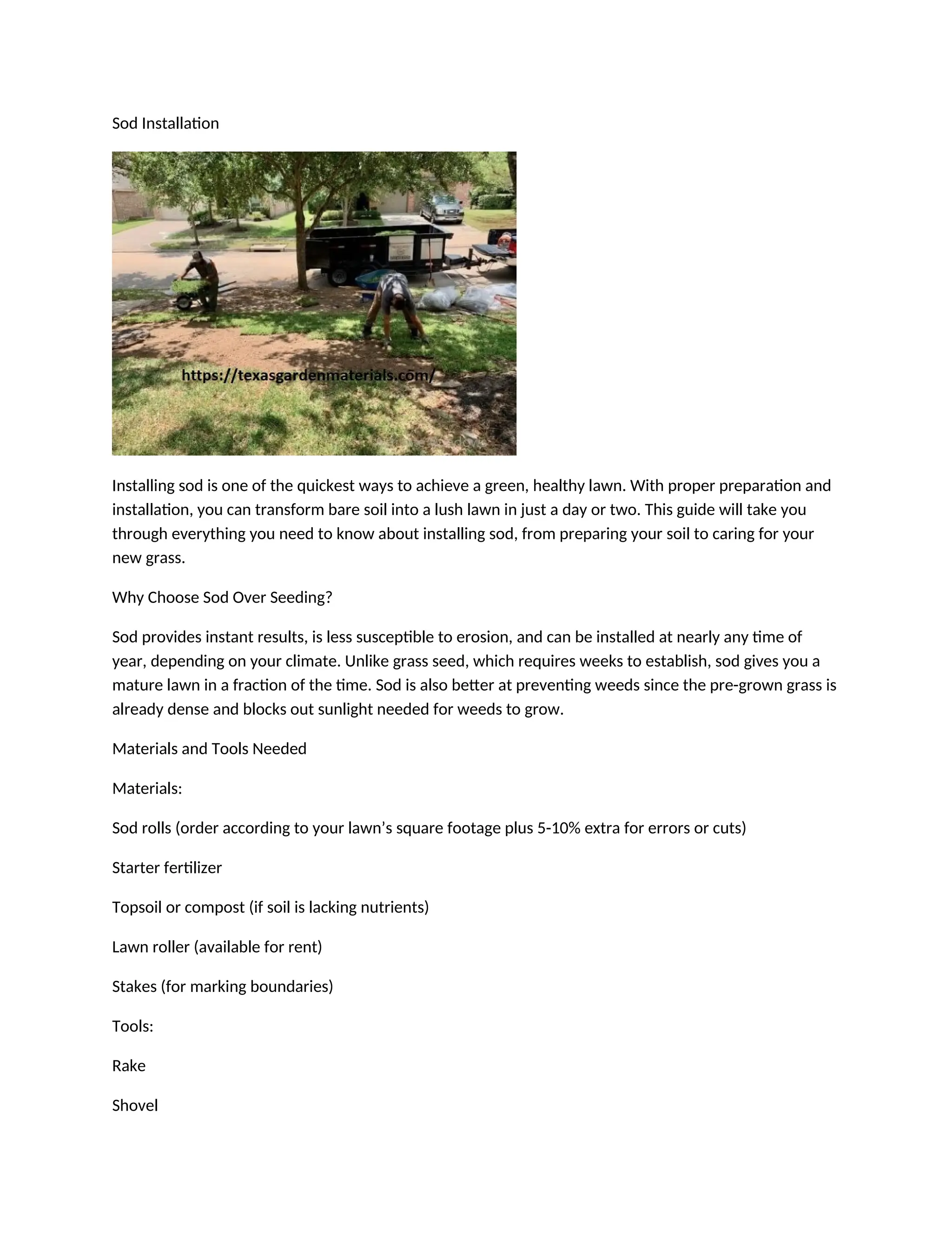 Sod installation effective way to get a beautiful, green lawn | PDF