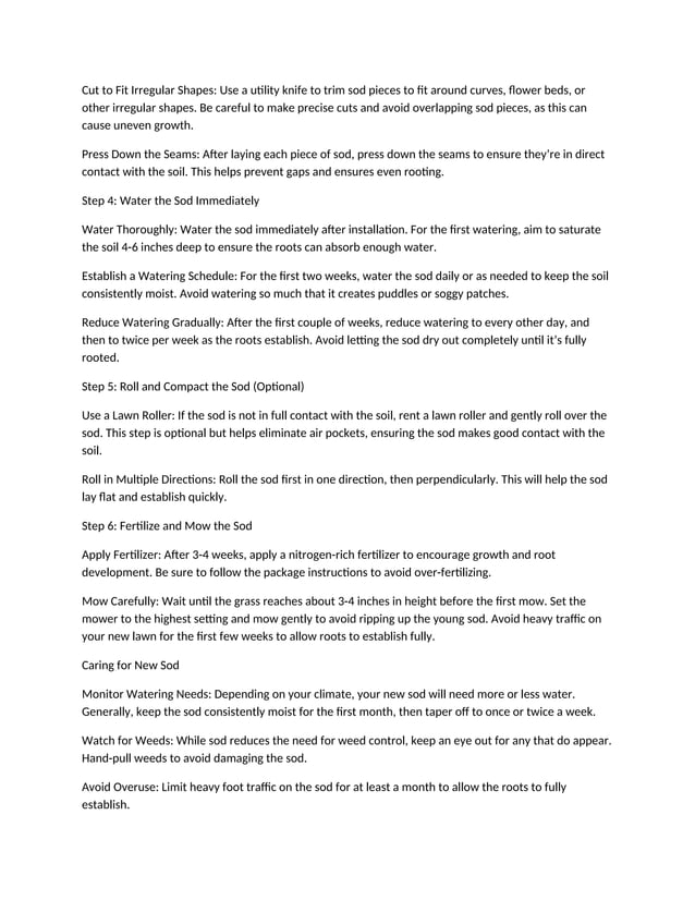 Sod installation effective way to get a beautiful, green lawn | PDF