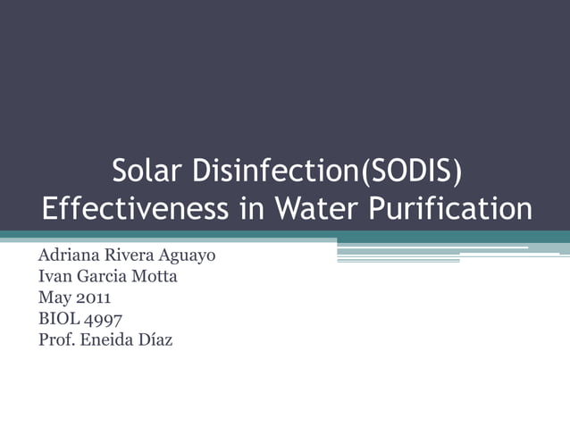Sodis effectiveness in water purification revised | PPT