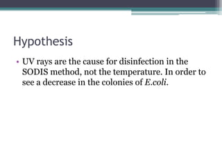Sodis effectiveness in water purification revised | PPT