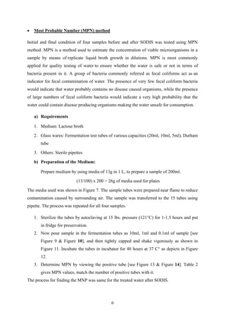 SOLAR WATER DISINFECTION TREATMENT (SODIS) | PDF