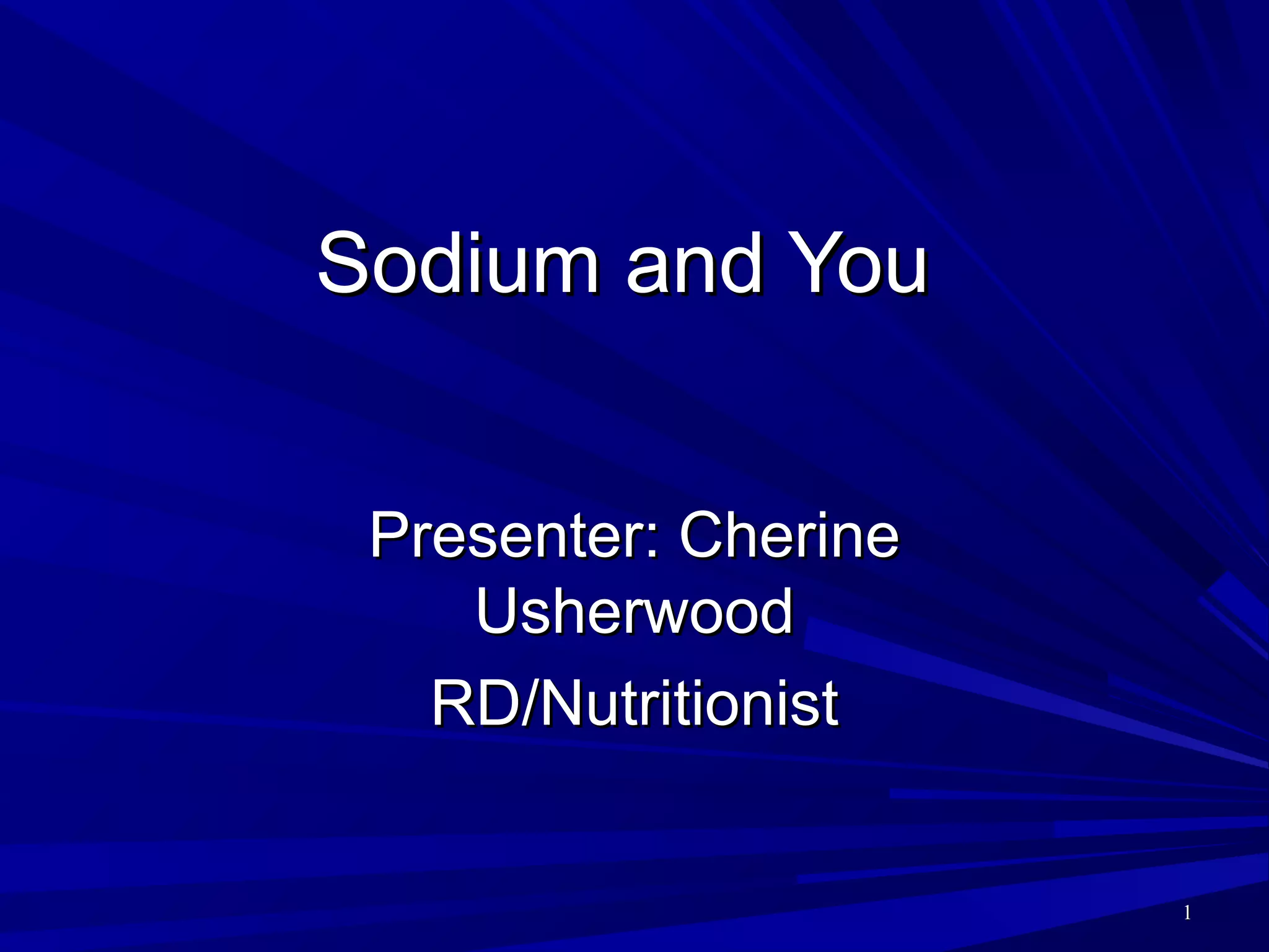 Sodium | PPT