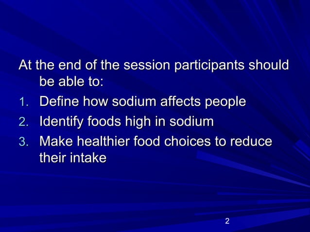 Sodium | PPT | Nutrition | Healthy Living